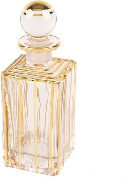 Mikasa Moor Gold Çizgili Kare Cam Şişe 19 cm