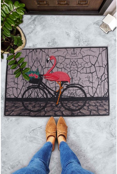 Vip Gross Dekoratif Çok Amaçlı Paspas / Bisiklet Filamingo