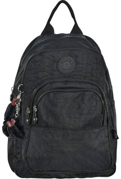 Paul Brand Siyah Su Geçirmez Krinkıl Kumaş Sırt Çantası UPB2022 Paul Brand Siyah Su Geçirmez Krinkıl Kumaş Sırt Çantası UPB2022