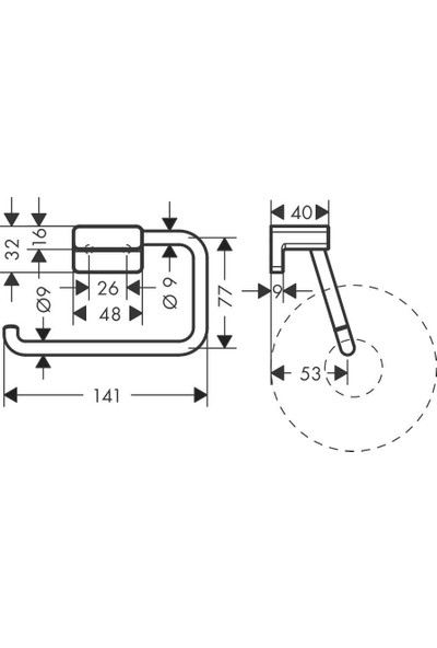 Hansgrohe Addstoris Kapaksız Tuvalet Kağıtlığı Satin Siyah
