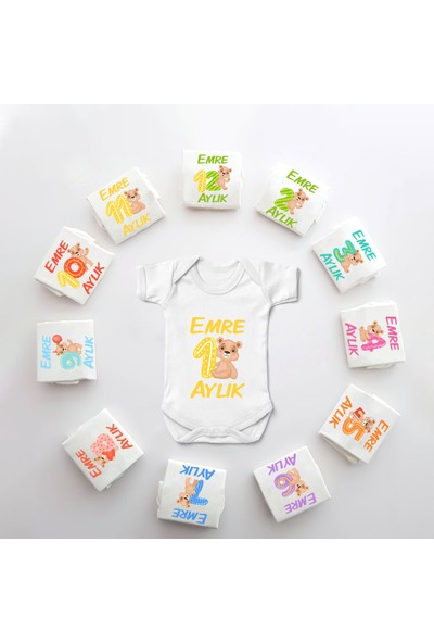 Minito Baby Isme Özel Anı Erkek Bebek 12 Aylık Zıbın SET-ZBNSET_101 Minito Baby Isme Özel Anı Erkek Bebek 12 Aylık Zıbın SET-ZBNSET_101