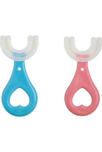 Lyra Professional U Şeklinde Pratik Çocuk Diş Fırçası 2-6 Yaş Pembe Mavi