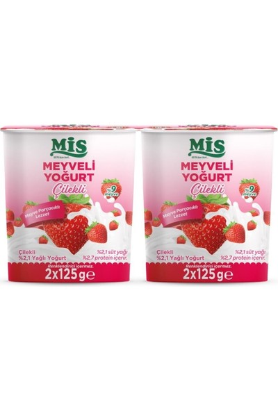 Mis Meyveli Yoğurt Çilekli 2X125 G Mis Meyveli Yoğurt Çilekli 2X125 G