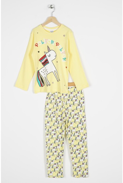 Zepkids Kız Çocuk Unicorn Baskılı Pijama Takımı 7-10 Yaş