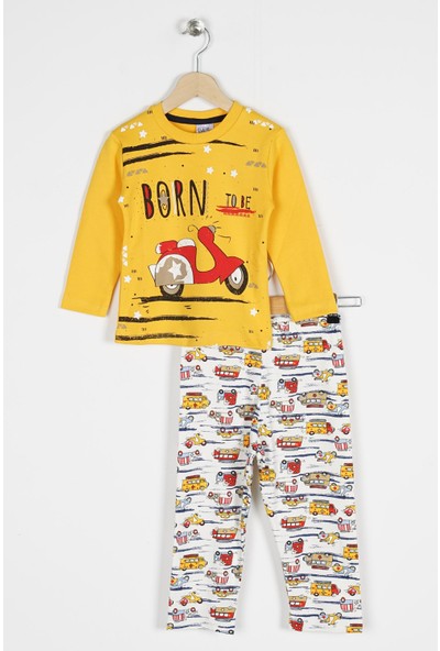 Zepkids Erkek Çocuk Araba Baskılı Pijama Takımı 3-6 Yaş