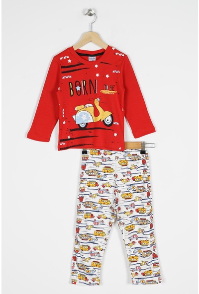 Zepkids Erkek Çocuk Araba Baskılı Pijama Takımı 3-6 Yaş