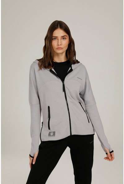 Lumberjack CT684 Vera Full Zıp Detaı Gri Kadın Eşofman Üstü