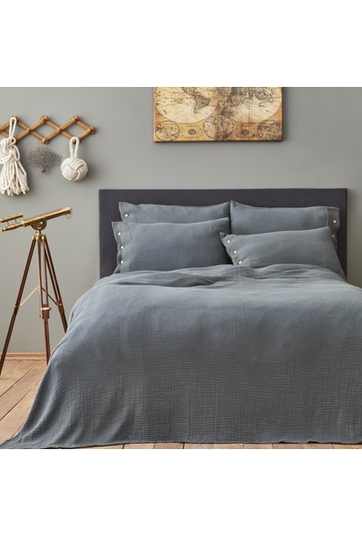 Nautica Home Pruva Tek Kişilik Müslin Yatak Örtüsü Seti Yeşil Nautica Home Pruva Tek Kişilik Müslin Yatak Örtüsü Seti Yeşil