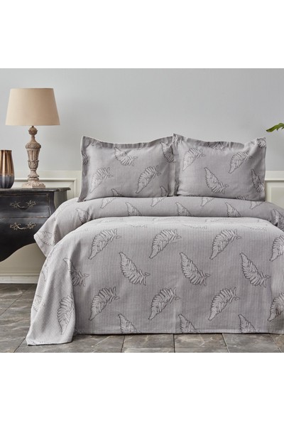 Karaca Home Elio Koyu Gri Çift Kişilik Yatak Örtüsü Seti