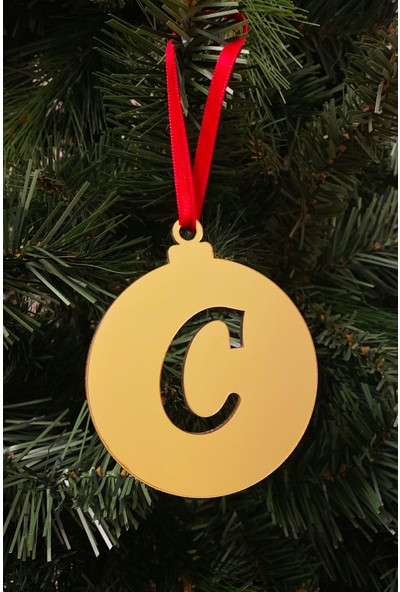 Lumiyard Harf Yılbaşı Süsü, Altın, 7,5x7,5cm / Harf C