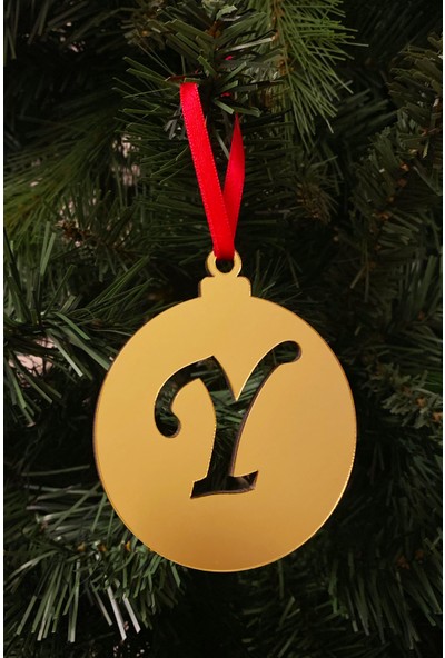 Lumiyard Harf Yılbaşı Süsü, Altın, 7,5x7,5cm / Harf Y