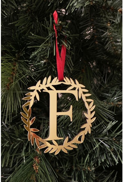 Lumiyard Tasarım Harf Yılbaşı Süsü, Altın, 8X8CM / Harf F Lumiyard Tasarım Harf Yılbaşı Süsü, Altın, 8X8CM / Harf F