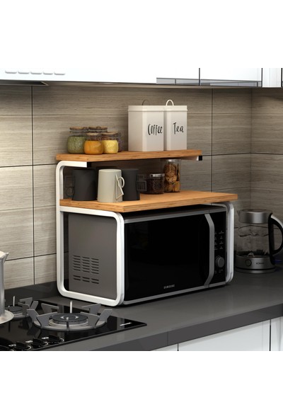 Dehalimited Mutfak Organizer Tezgah Üstü Metal Raflı Mikrodalga Fırın Standı