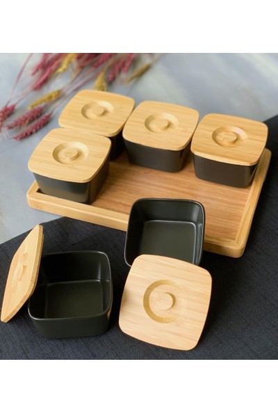 Bambum Lalin Black - 13 Parça Kahvaltılık Siyah