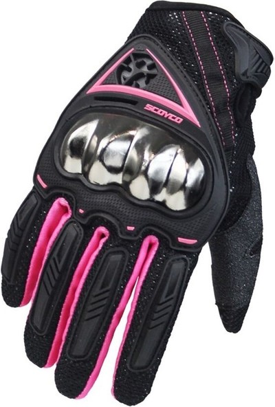 Scoyco Mc 44 Kadın Motosiklet Eldiveni Siyah Pembe