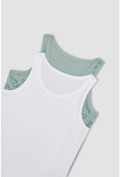 DeFacto Erkek Çocuk Regular Fit Desenli Pamuklu 2'li Atlet V7783A621WN