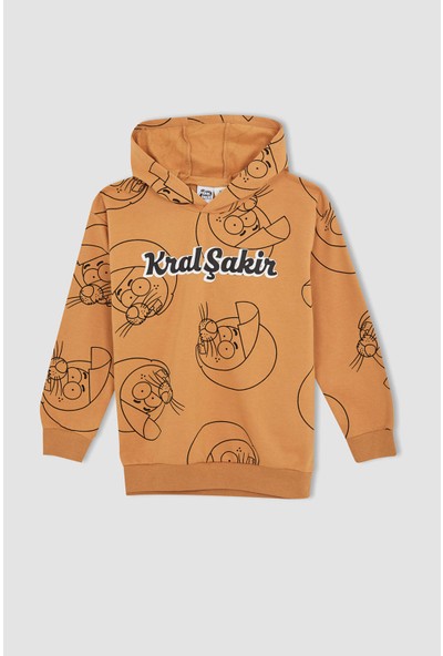 DeFacto Erkek Çocuk Kral Şakir Lisanslı Relax Fit Kapüşonlu Sweatshirt W2534A621CW