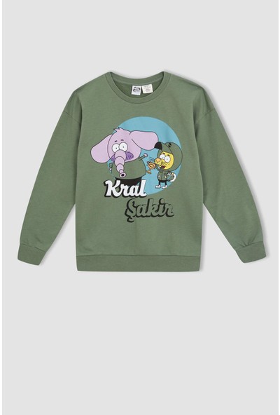 DeFacto Erkek Çocuk Kral Şakir Lisanslı Relax Fit Bisiklet Yaka Sweatshirt W2536A621CW DeFacto Erkek Çocuk Kral Şakir Lisanslı Relax Fit Bisiklet Yaka Sweatshirt W2536A621CW