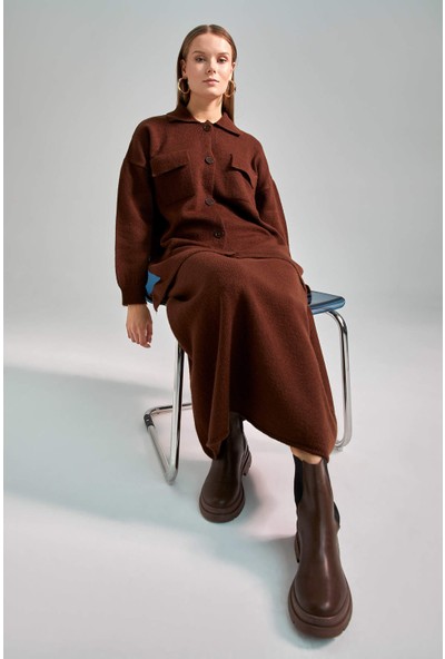 DeFacto Relax Fit Triko Uzun Etek W3931AZ21WN DeFacto Relax Fit Triko Uzun Etek W3931AZ21WN