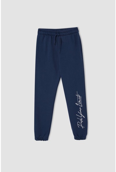 DeFacto Erkek Çocuk Regular Fit Slogan Baskılı Jogger Eşofman Altı W5334A621WN
