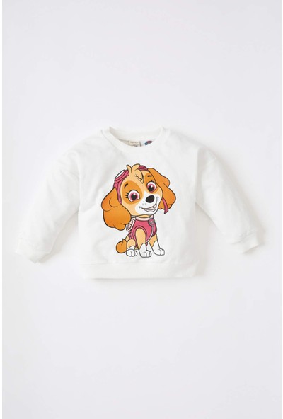 DeFacto Kız Bebek PAW Patrol Lisanslı Regular Fit Bisiklet Yaka Sweatshirt W7584A221WN