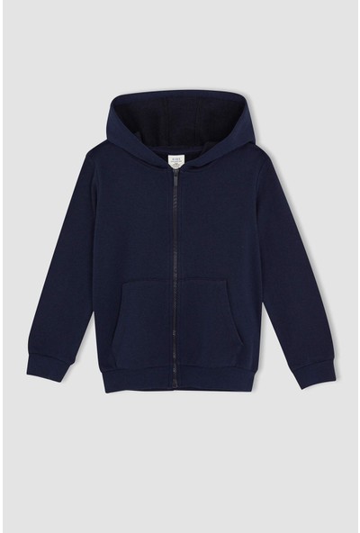 DeFacto Erkek Çocuk Regular Fit Kapüşonlu Kanguru Cepli İçi Yumak Tüylü Sweat Hırka U5812A621AU DeFacto Erkek Çocuk Regular Fit Kapüşonlu Kanguru Cepli İçi Yumak Tüylü Sweat Hırka U5812A621AU