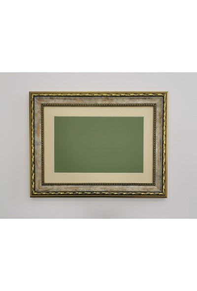 Tuğra Sanat Galerisi Standart A5 Çerçeve 14,8 x 21,0 cm Iç Ölçü 3,0 cm Krem Paspartulu, Camlı Dekoratif Çerçeve