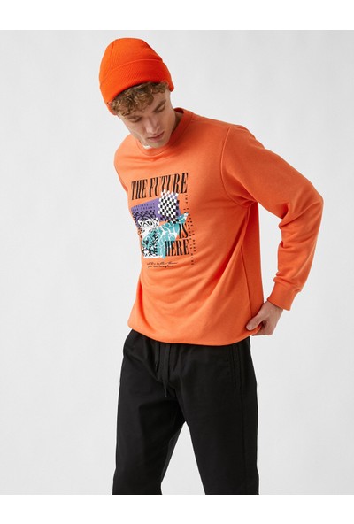 Koton Kaplan Baskılı Kapşonlu Sweatshirt