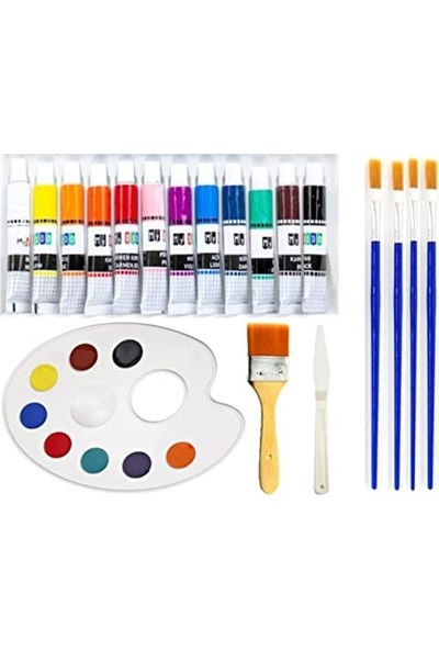 Südor Yağlı Boya Seti 12 x 12 ml Tüp Yağlı Boya Fırça Seti + Zemin Fırçası + Palet Südor Yağlı Boya Seti 12 x 12 ml Tüp Yağlı Boya Fırça Seti + Zemin Fırçası + Palet