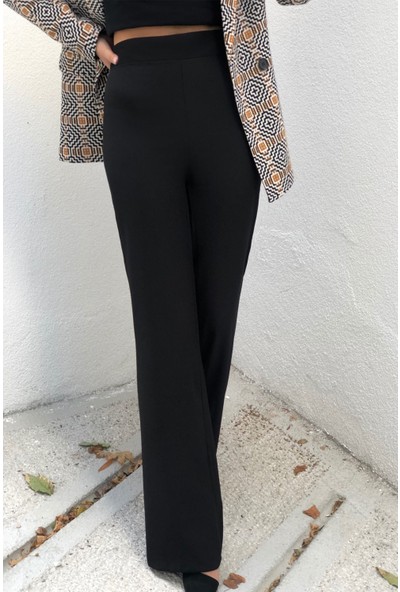 Gamze Mağazası Yüksek Bel Ispanyol Paça Pantolon