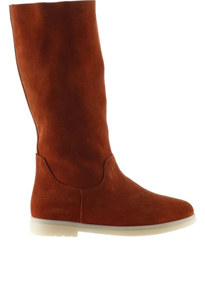 Bueno Kiremit Süet Kadın Düz Çizme