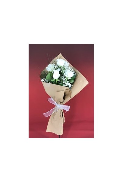 Hasal Flower - Yenilikçi - 5 Beyaz Gül Buketi - Aranjman Kesme Canlı Çiçek Hasal Flower - Yenilikçi - 5 Beyaz Gül Buketi - Aranjman Kesme Canlı Çiçek