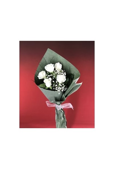 Hasal Flower - Yaz Tazeliği - 5 Beyaz Gül Buketi - Aranjman Kesme Canlı Çiçek Hasal Flower - Yaz Tazeliği - 5 Beyaz Gül Buketi - Aranjman Kesme Canlı Çiçek