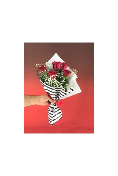 Hasal Flower - Tek Tanem - 5 Kırmızı Gül Buketi - Aranjman Kesme Canlı Çiçek Hasal Flower - Tek Tanem - 5 Kırmızı Gül Buketi - Aranjman Kesme Canlı Çiçek