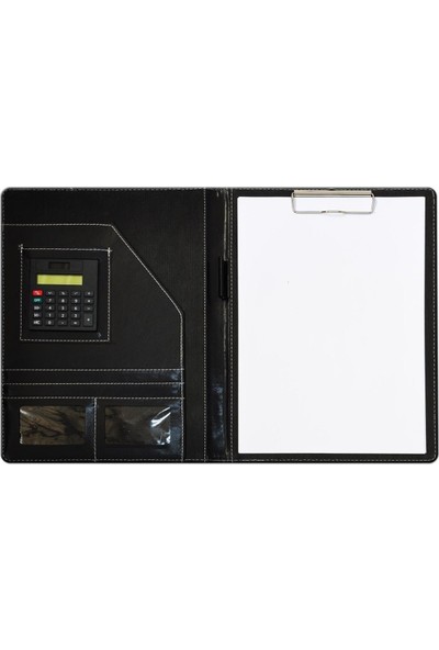 Çanta Sepetim Hesap Makineli A4 Dosya + Evrak Sunum Çantası Siyah