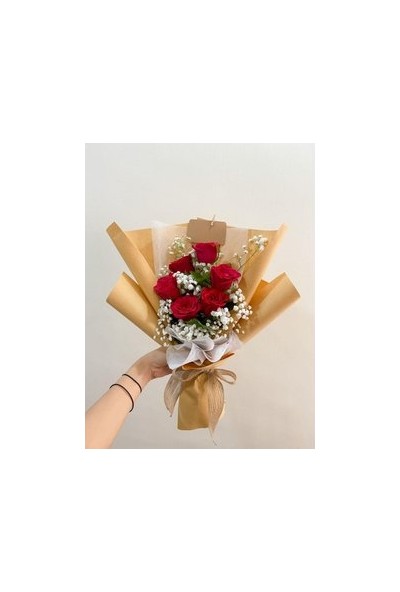Hasal Flower - Sevgi Yolum - 6 Kırmızı Gül Buketi - Aranjman Kesme Canlı Çiçek Hasal Flower - Sevgi Yolum - 6 Kırmızı Gül Buketi - Aranjman Kesme Canlı Çiçek