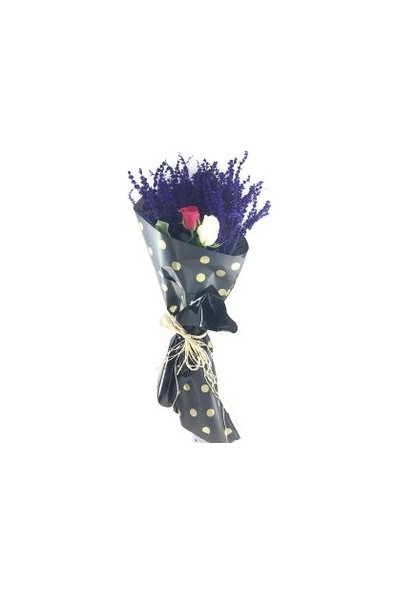 Hasal Flower - Bilge - 1 Kırmızı & 1 Beyaz Gül & Kokulu Lavanta Buketi - Aranjman Kesme Canlı Çiçek Hasal Flower - Bilge - 1 Kırmızı & 1 Beyaz Gül & Kokulu Lavanta Buketi - Aranjman Kesme Canlı Çiçek