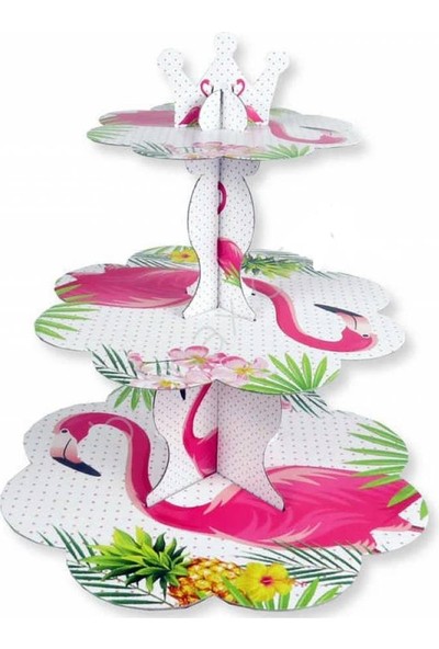 Kelebek Oyuncak 3 Katlı Flamingo Cupcake Standı