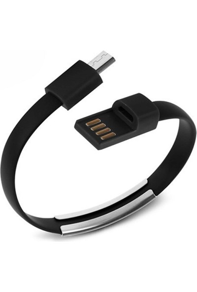 Fy Ticaret Micro USB Siyah Bileklik Şarj Data Kablo CE500125 Fy Ticaret Micro USB Siyah Bileklik Şarj Data Kablo CE500125