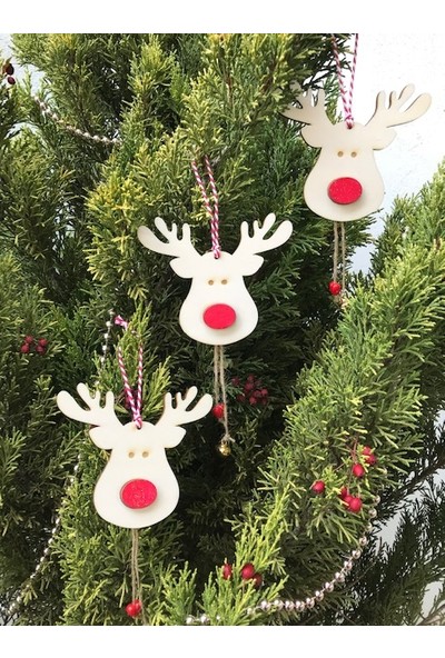 Dodido Wooden Toys 3 Adet Geyik Kafası Figürlü Yılbaşı Ağaç Süsü Dodido Wooden Toys 3 Adet Geyik Kafası Figürlü Yılbaşı Ağaç Süsü