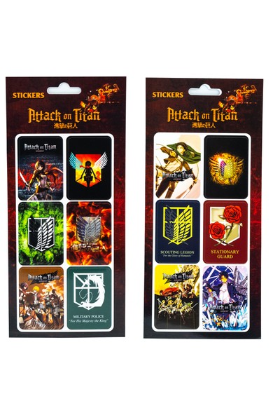 Wiccu Anime Attack On Titan 12'li Sticker