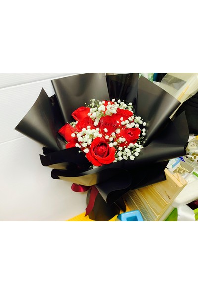 Hasal Flower - Sığındığım Limanım - 9 Kırmızı Gül Buketi - Aranjman Kesme Canlı Çiçek Hasal Flower - Sığındığım Limanım - 9 Kırmızı Gül Buketi - Aranjman Kesme Canlı Çiçek
