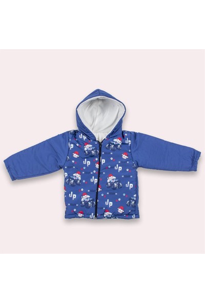 Ages Angels Maymun Desenli Mavi Erkek Çocuk Mont Ages Angels Maymun Desenli Mavi Erkek Çocuk Mont