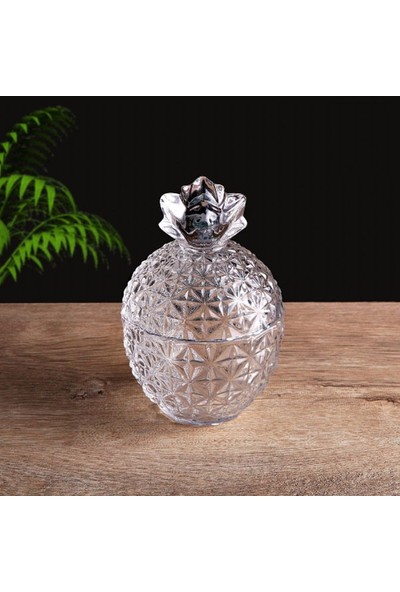 Melodi Aksesuar Kristal Kesme Küre Kapaklı ve Kulplu Şekerlik Melodi Aksesuar Kristal Kesme Küre Kapaklı ve Kulplu Şekerlik