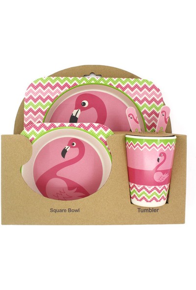 Sakuraa 5'li Bambu Elyaf Çocuk Kase Çatal Kaşık Yemek Takımı A06 Flamingo (Yurt Dışından) Sakuraa 5'li Bambu Elyaf Çocuk Kase Çatal Kaşık Yemek Takımı A06 Flamingo (Yurt Dışından)