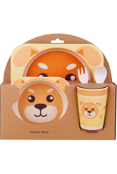 Sakuraa 5'li Bambu Elyaf Çocuk Kase Çatal Kaşık Sofra Seti A06 Puppy (Yurt Dışından) Sakuraa 5'li Bambu Elyaf Çocuk Kase Çatal Kaşık Sofra Seti A06 Puppy (Yurt Dışından)