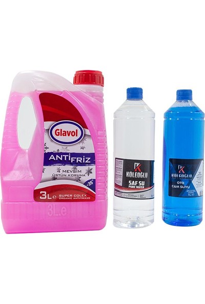 Glavol Antifriz 3 lt +Saf Su 1 lt + Cam Suyu 1 lt Kışlık Bakım Glavol Antifriz 3 lt +Saf Su 1 lt + Cam Suyu 1 lt Kışlık Bakım
