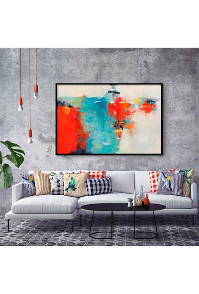 Tablo Life Shades Of Blue Yağlı Boya Dokulu Tablo