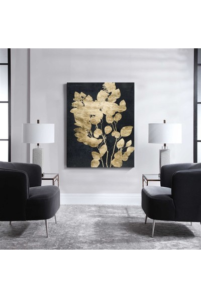 Tablo Life Mavi Kelebekler Yağlı Boya Dokulu Tablo