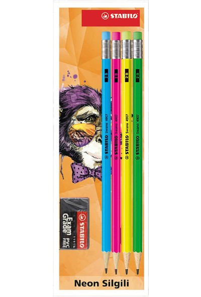 Stabilo Neon Silgili Kalem Seti